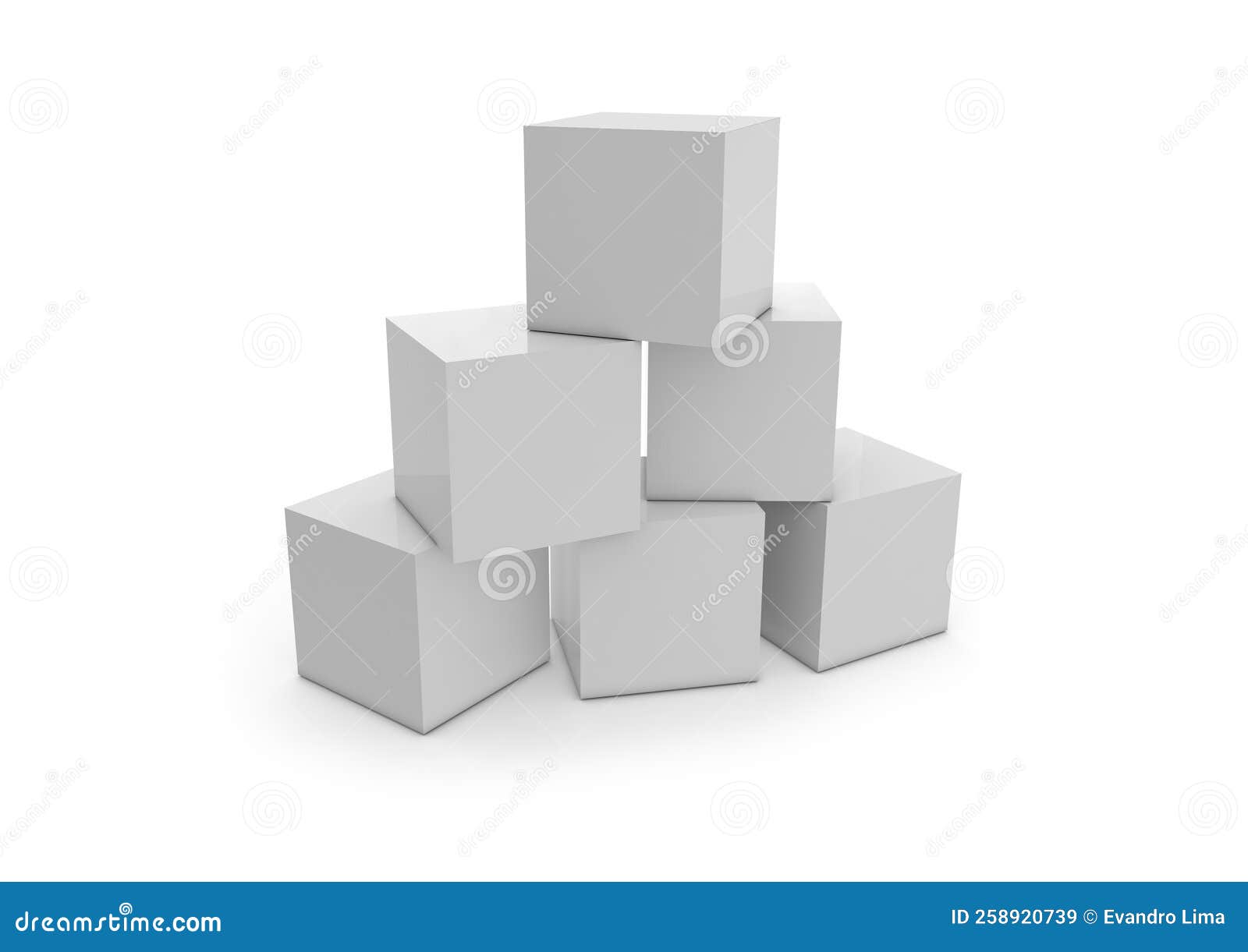 3D Illustration of a Blank Cubes Display or Totem for Action at the ...