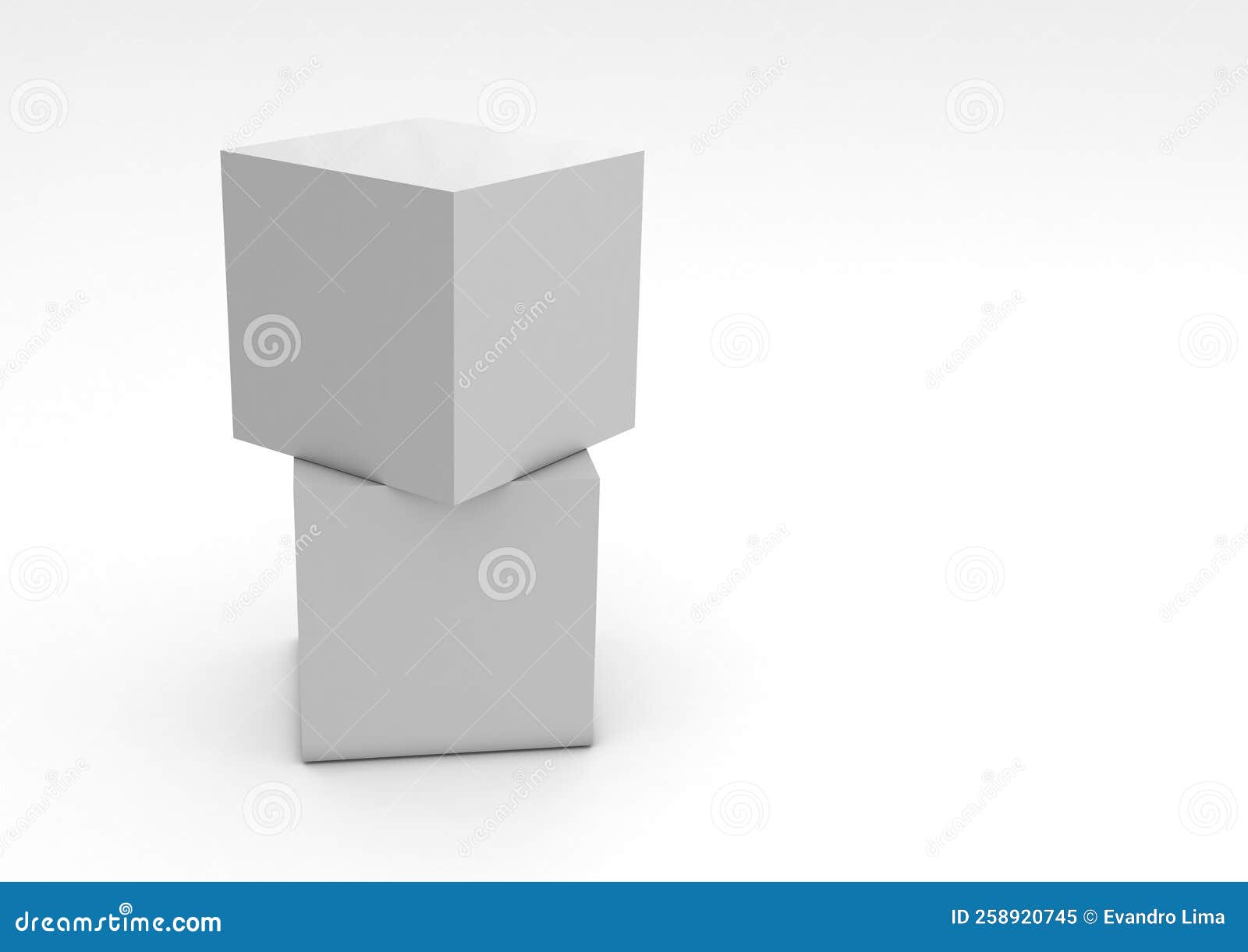 3D Illustration of a Blank Cubes Display or Totem for Action at the ...