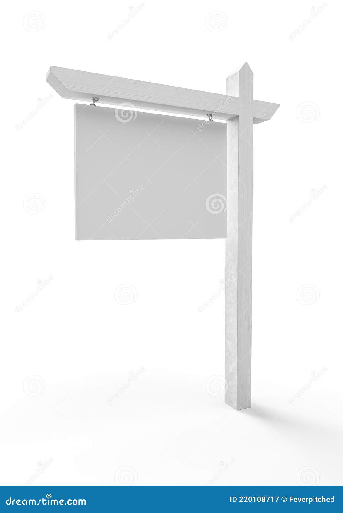 3D Illustration Blank Real Estate Sign Isolated on White Background ...