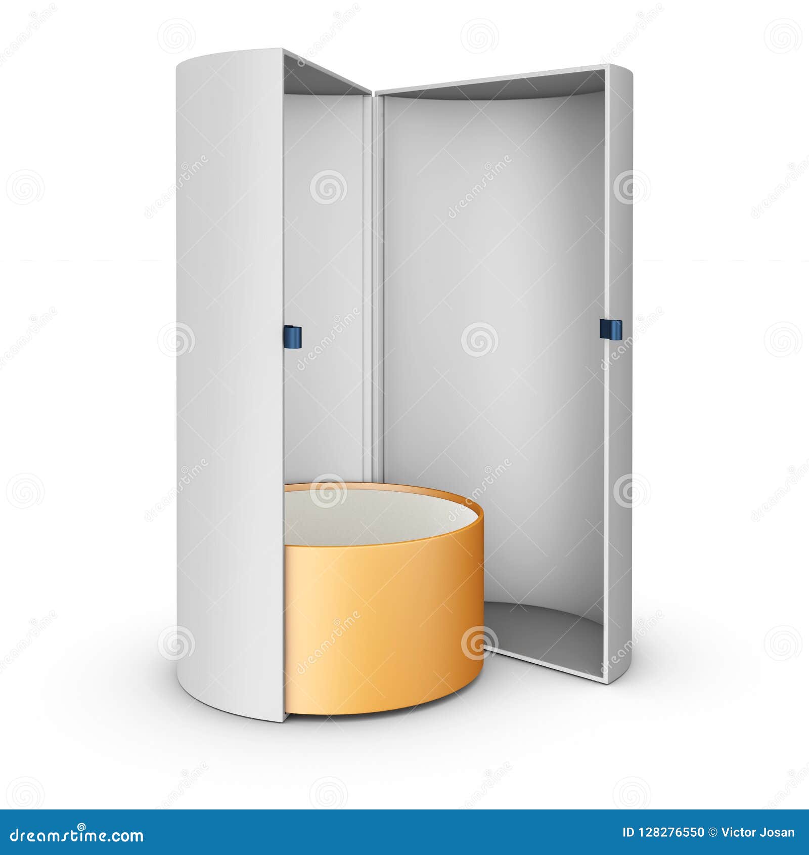 3d Illustration of Blank Vertical Paper Box on White Background. Stock ...