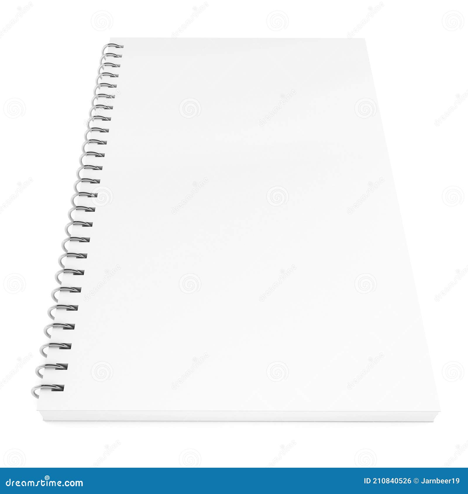 3d Illustration of Blank White Notebook on White Background Stock ...