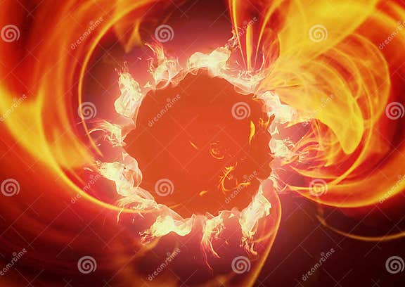3d Illustration of a Blazing Red Ring of Fire Stock Illustration ...