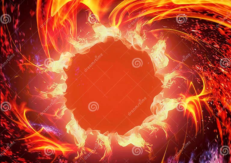 3d Illustration of a Blazing Red Ring of Fire Stock Illustration ...