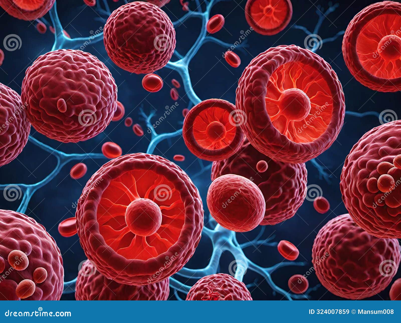 3d Illustration, Blood Cells, Human Cell System, Cell Concept Stock ...