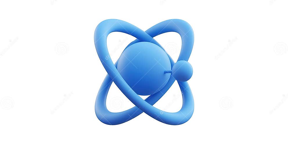 3d Illustration of a Blue Atom Isolated on Transparent Background Stock Illustration ...