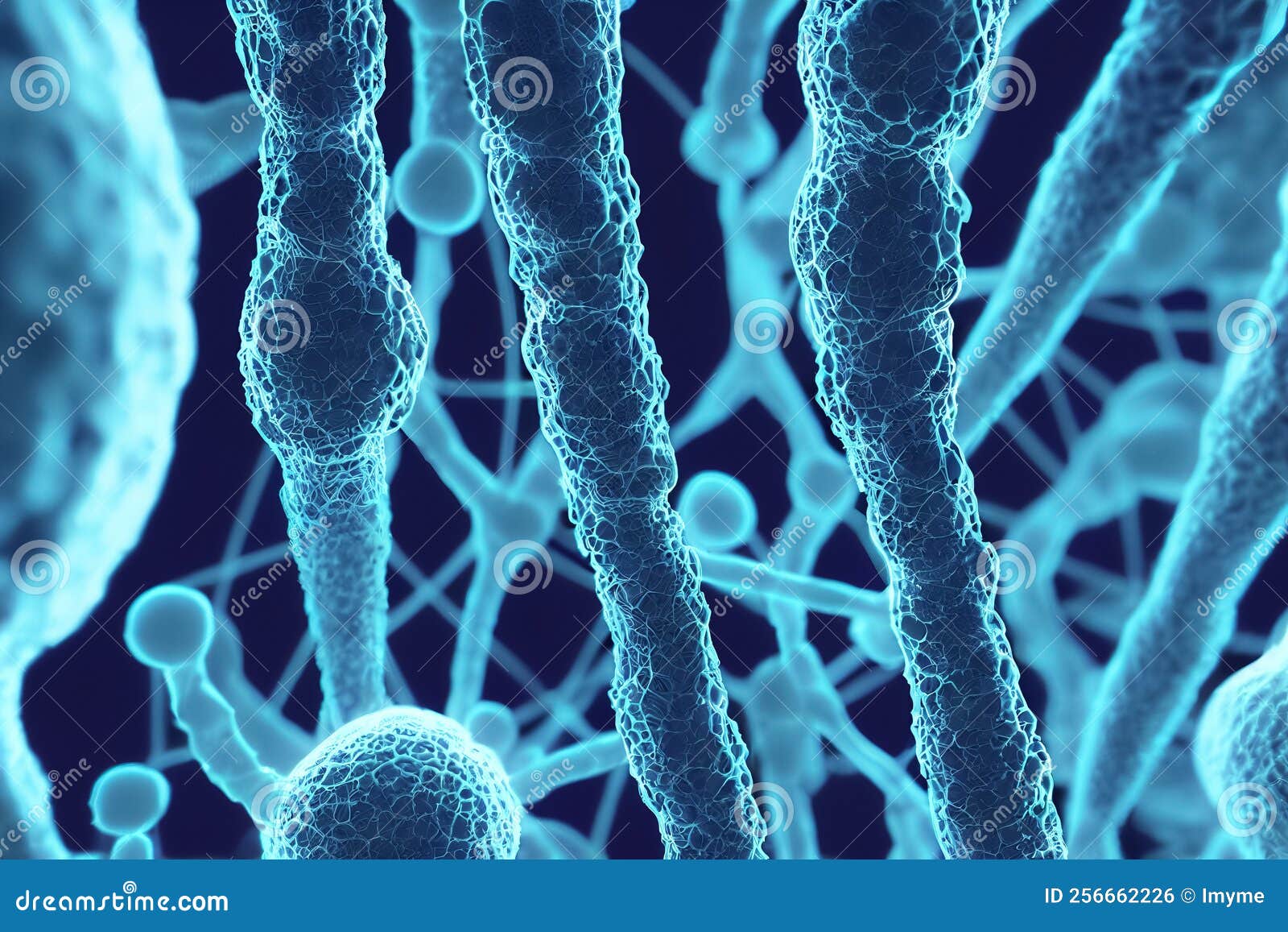 2D Illustration of Blue Bacteria Cells Field Background Stock ...