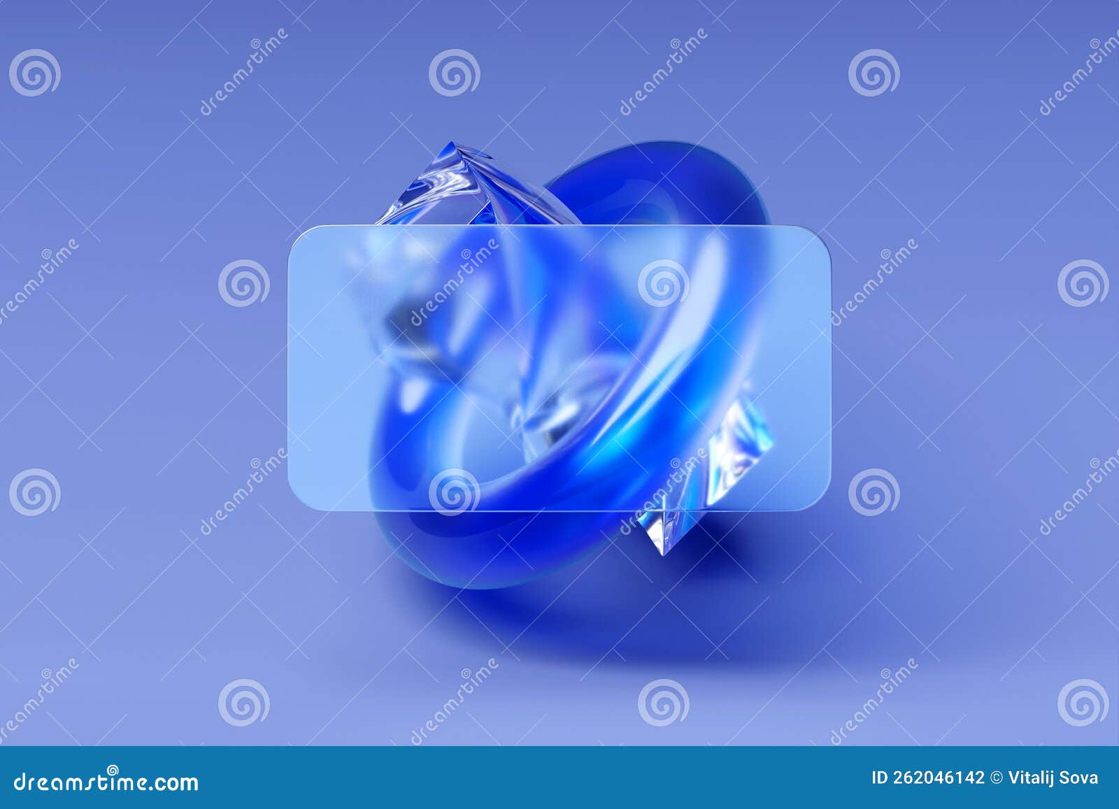 Blue Crystalline Geometry Transparent Fresh Crystal Elegant Modern 3D ...