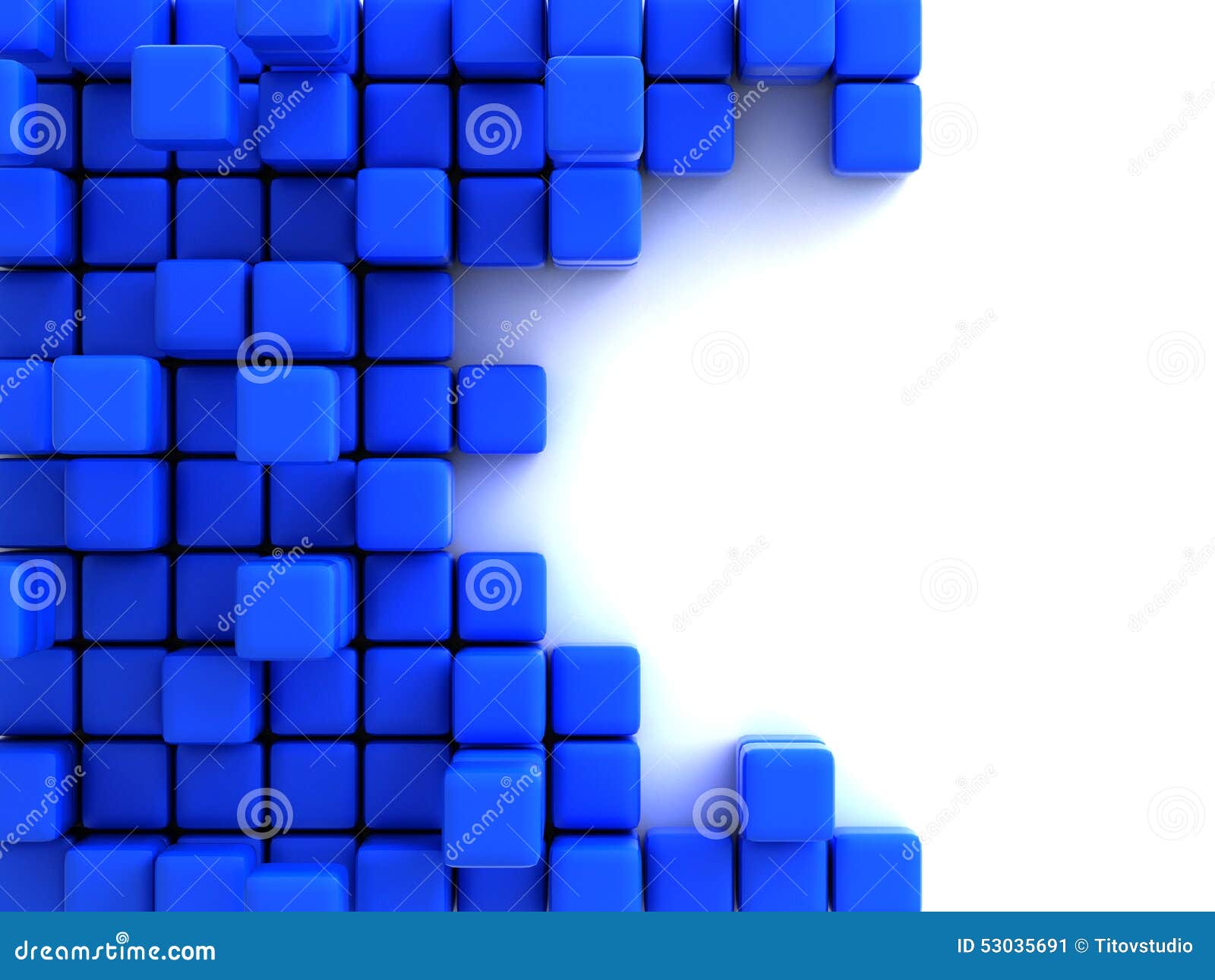 3d Illustration of Blue Cubes Stock Illustration - Illustration of ...