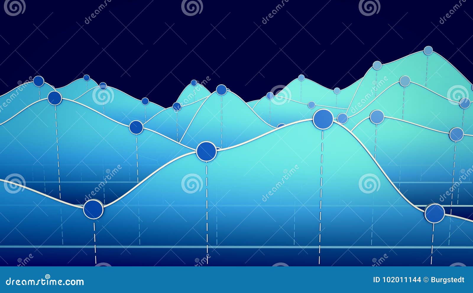 3D Illustration of a Curve Chart or Line Graph Stock Illustration ...