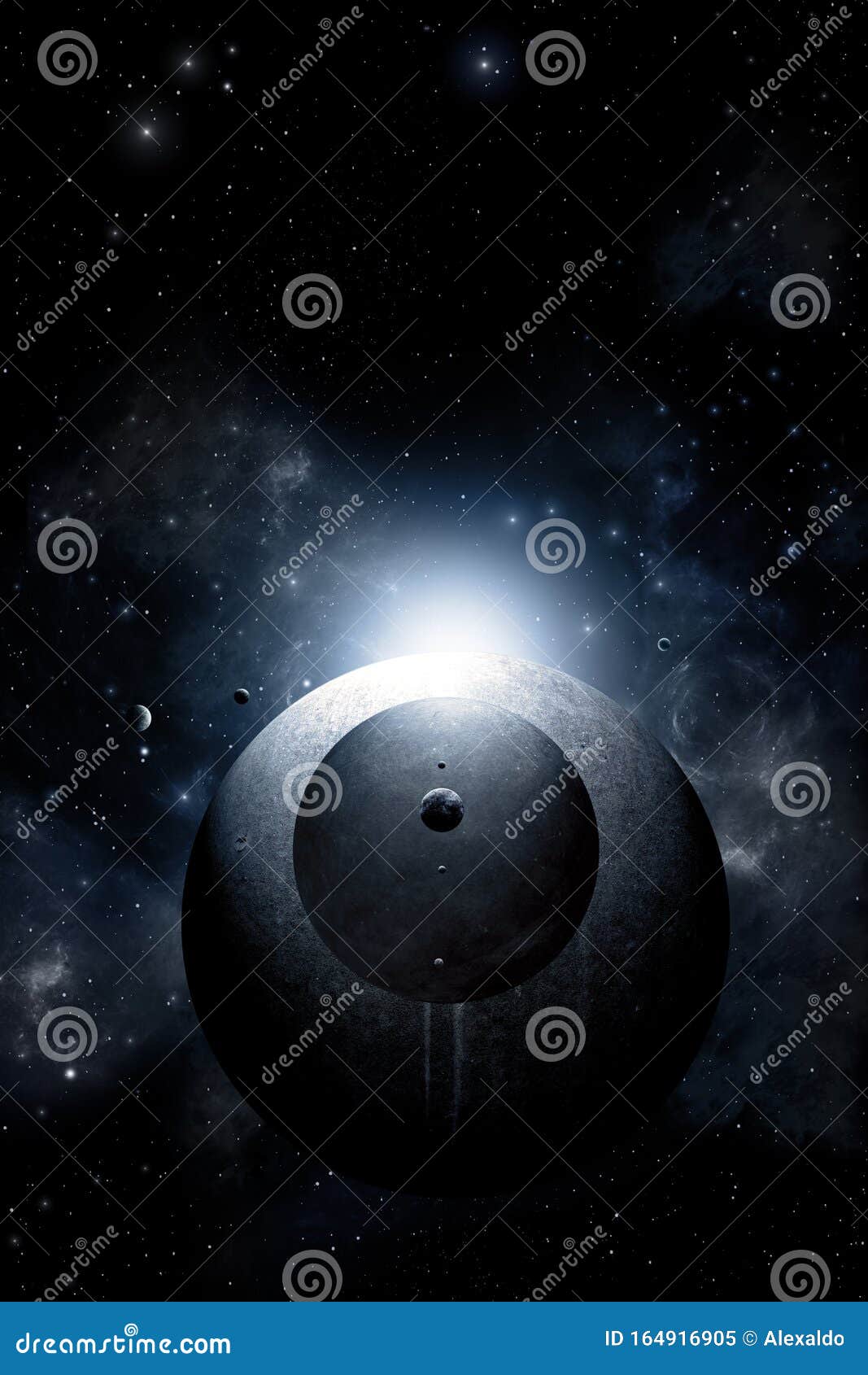Blue Deep Space Background stock illustration. Illustration of light ...