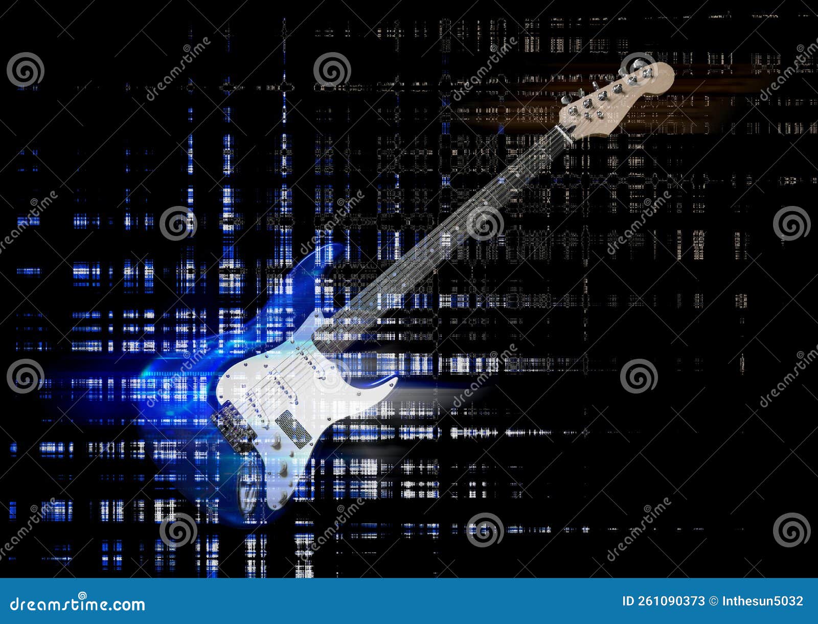 3d Illustration of a Blue Electric Guitar with Scattered Light Stock ... 3d Illustration of a Blue Electric Guitar with Scattered Light Stock ...