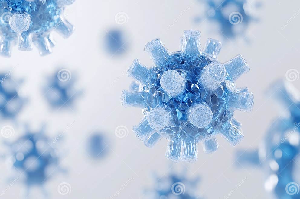 3d Illustration of Blue Exosome Particles in Transparent Spheres for ...