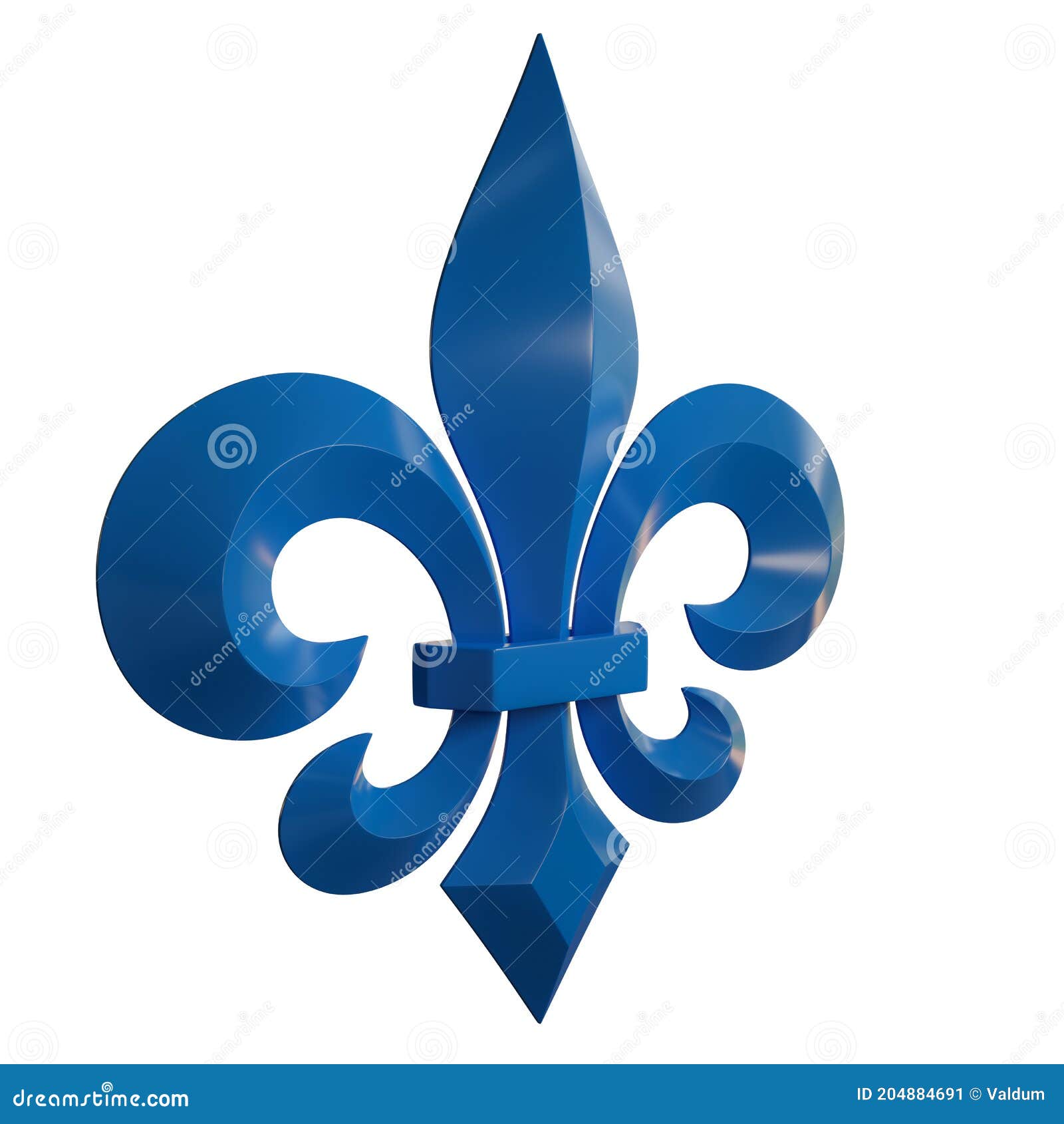 3d Illustration of Blue Fleur De Lis Stock Illustration - Illustration ...