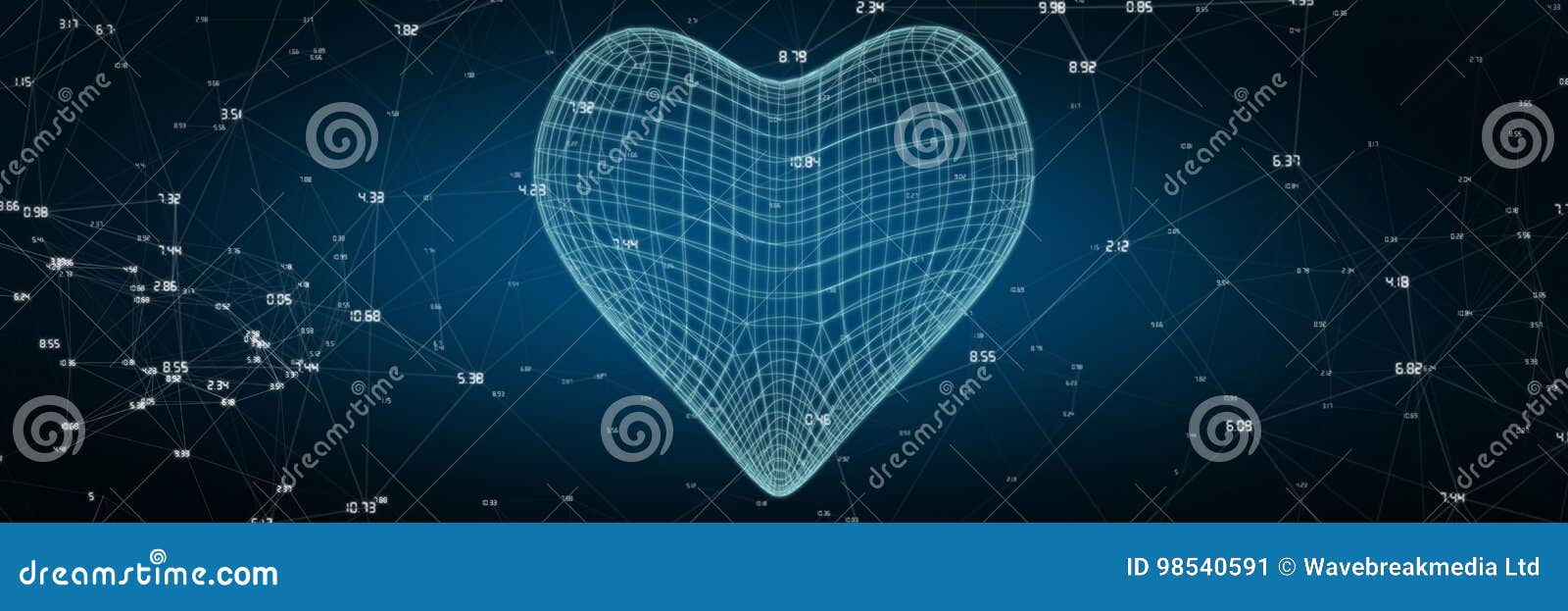 Composite Image of 3d Illustration of Blue Heart Shape Stock ...