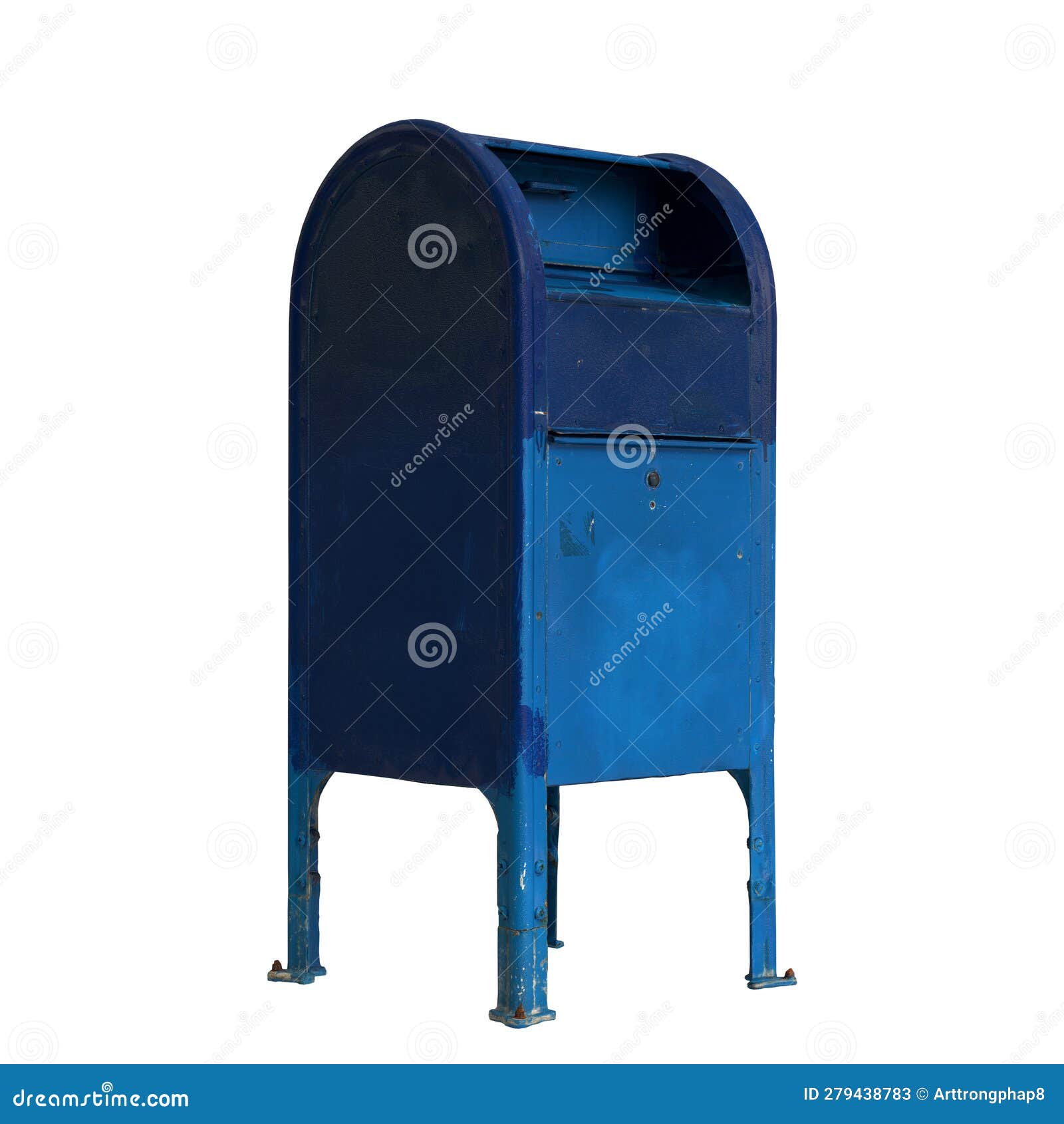 3d Illustration of Blue Public Mailbox Isolated on Black Background ...