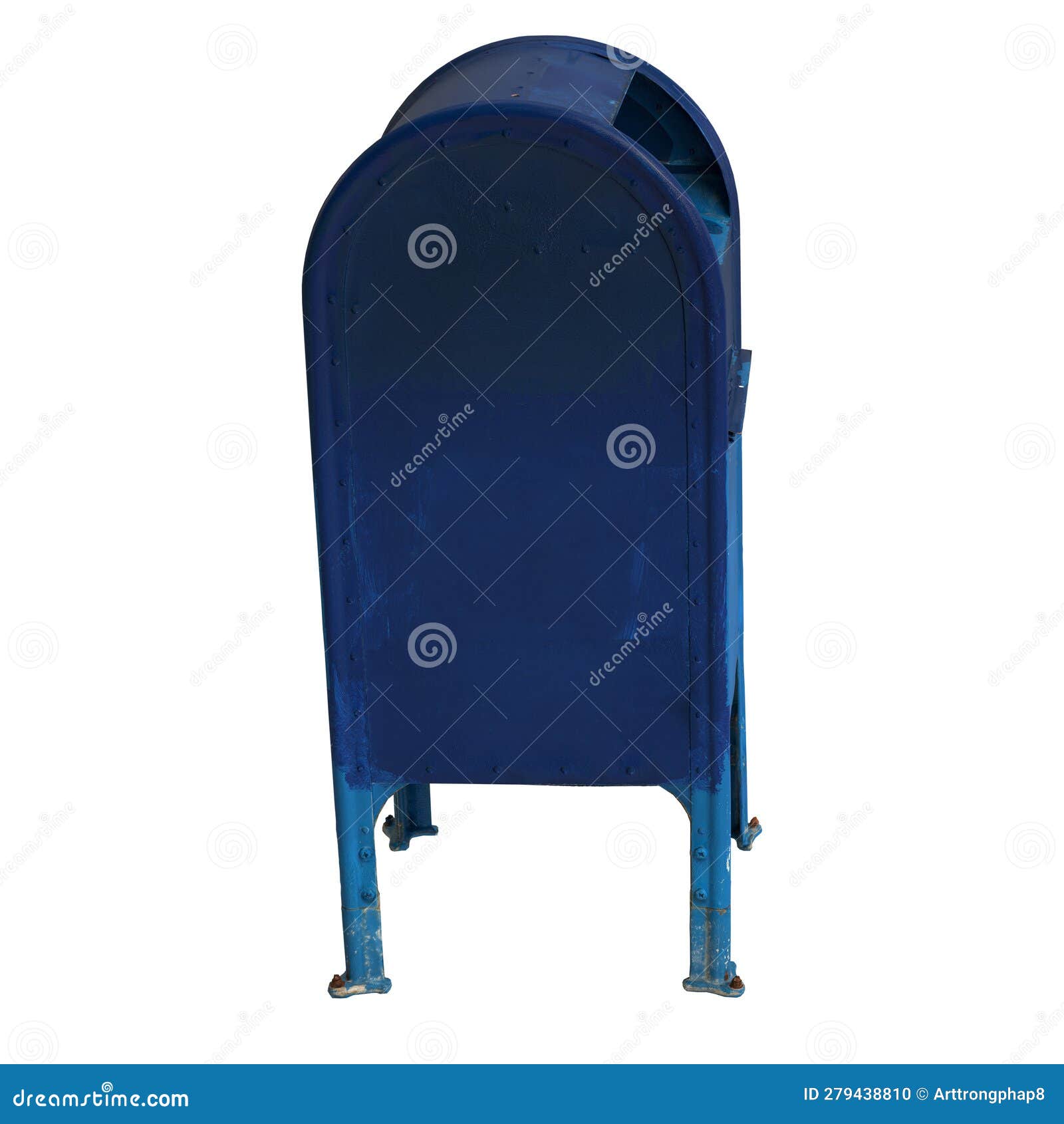 3d Illustration of Blue Public Mailbox Isolated on Black Background ...