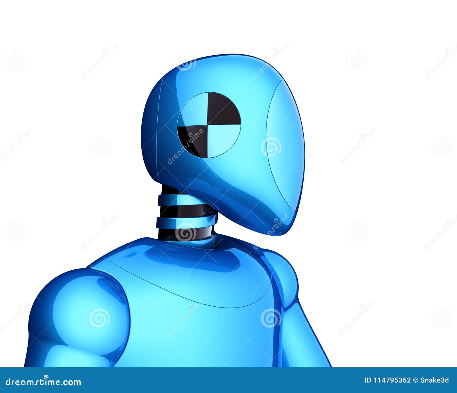 3d Illustration of Blue Robot Futuristic Cyborg Bot Android Technology ...