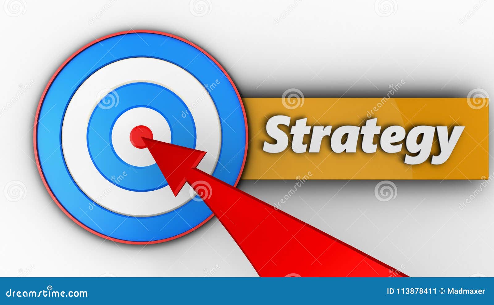 3d Blue Target with Strategy Stock Illustration - Illustration of right ...