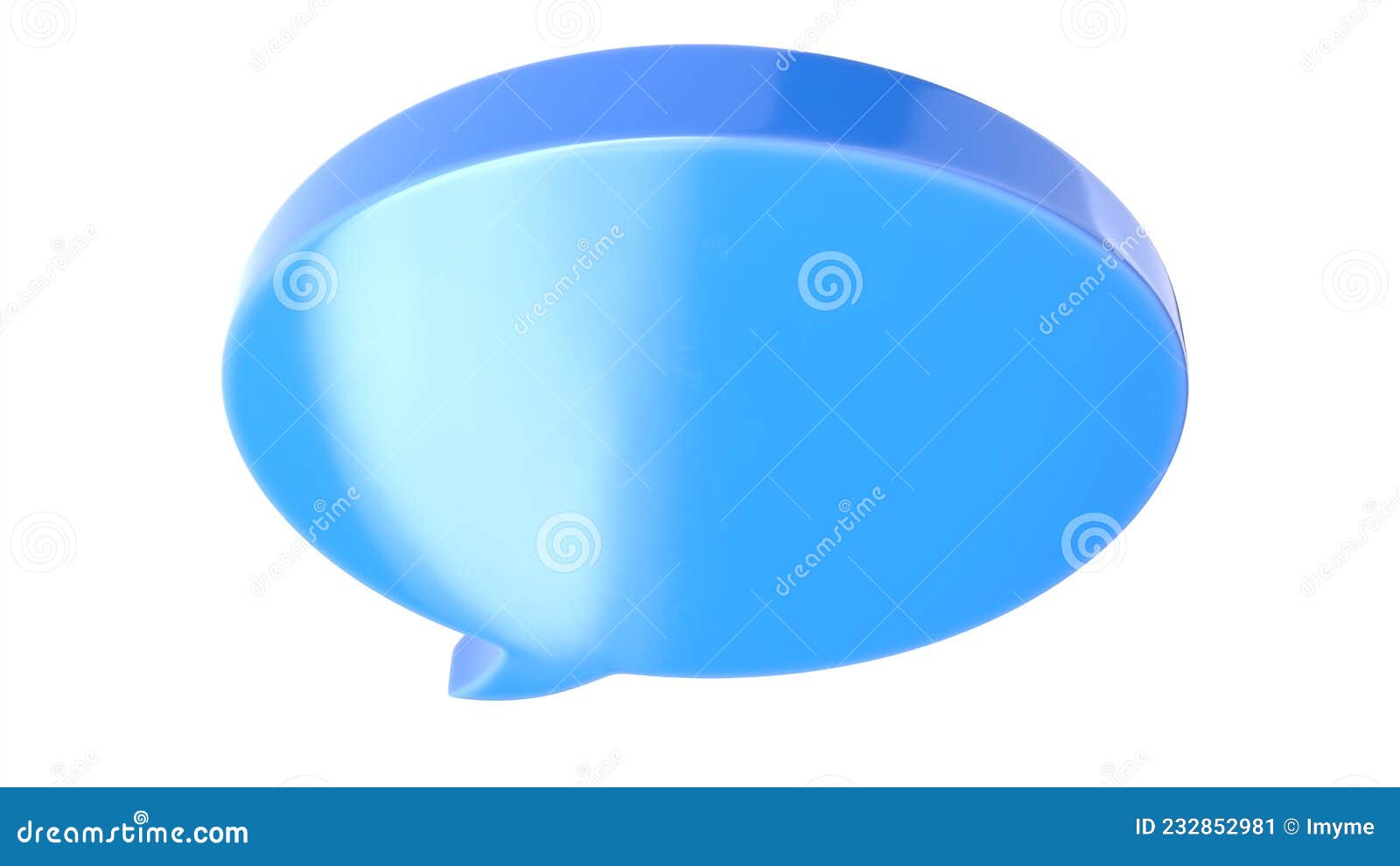 3D Illustration of Blue Text Message Balloon Isolated on White Stock ...
