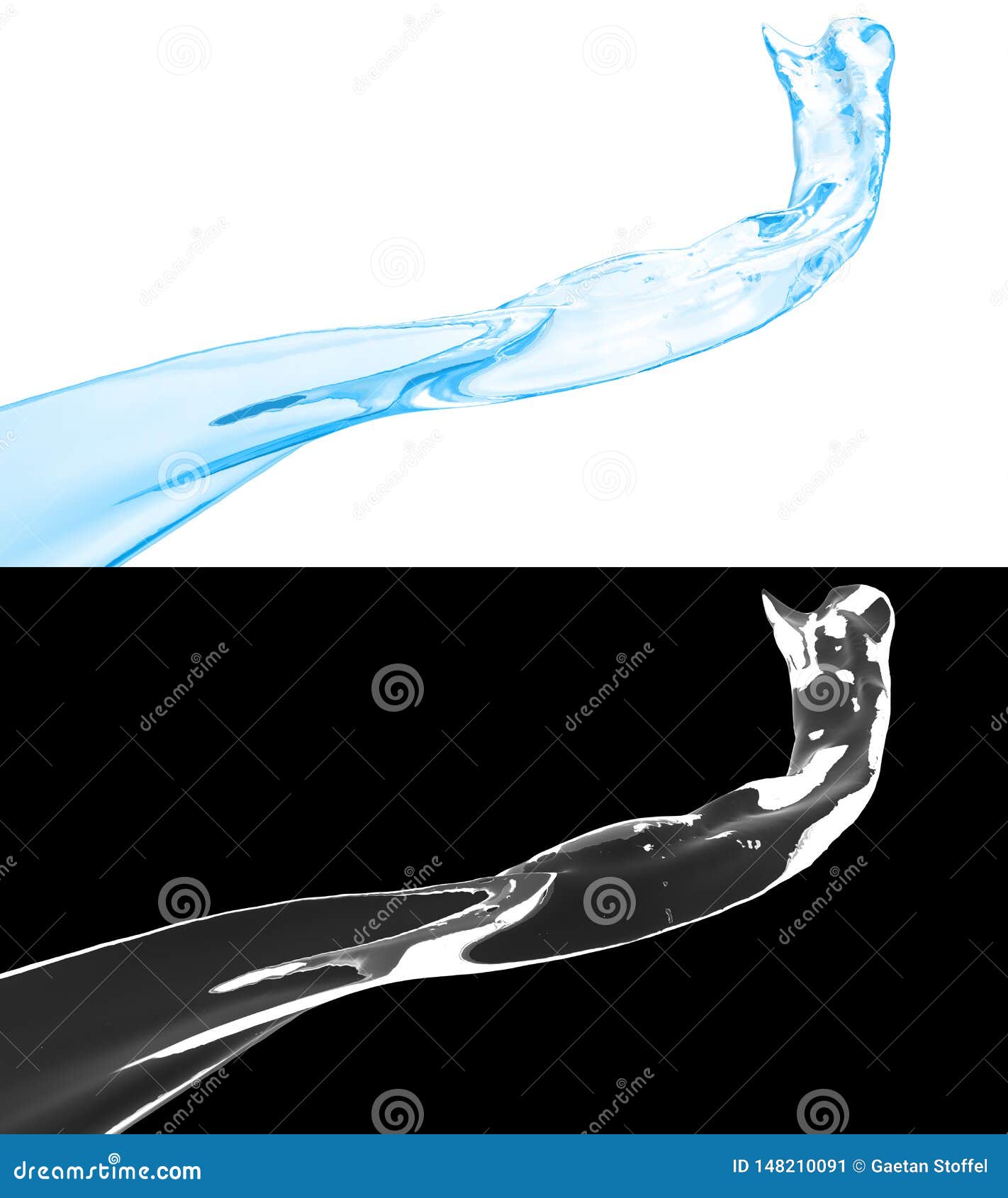 3D Illustration of a Blue Water Flow Stock Illustration - Illustration ...