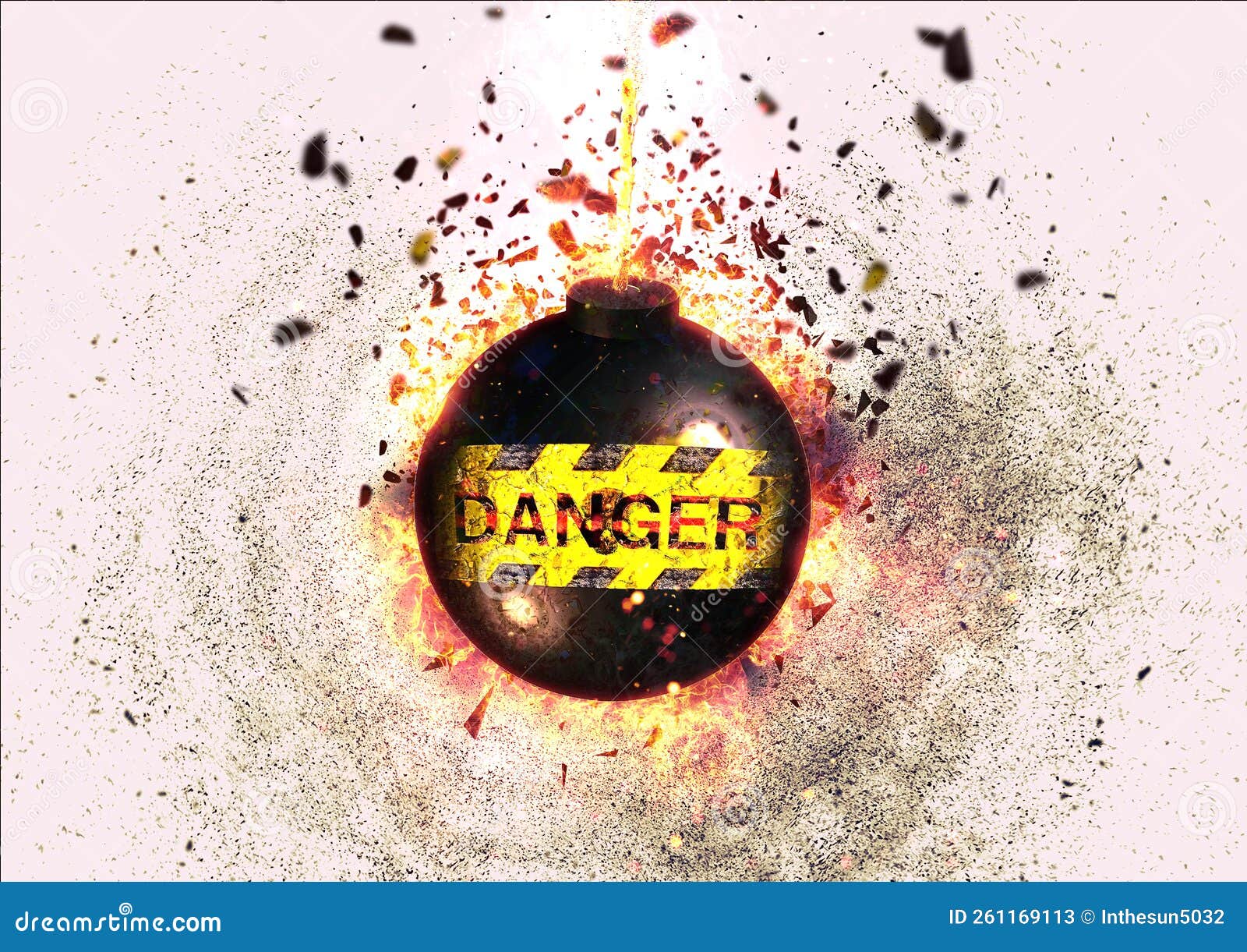 3d Illustration of Bomb Exploding Stock Illustration - Illustration of ...