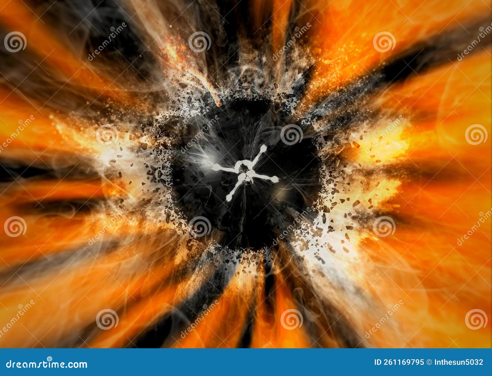 3d Illustration of Bomb Exploding Stock Illustration - Illustration of ...