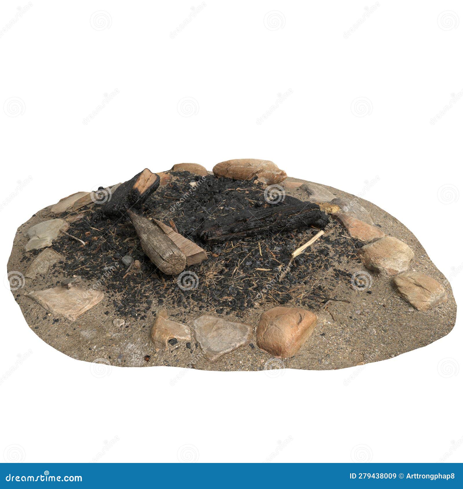 3d Illustration of Bonfire Off Isolated on White Background Stock ...