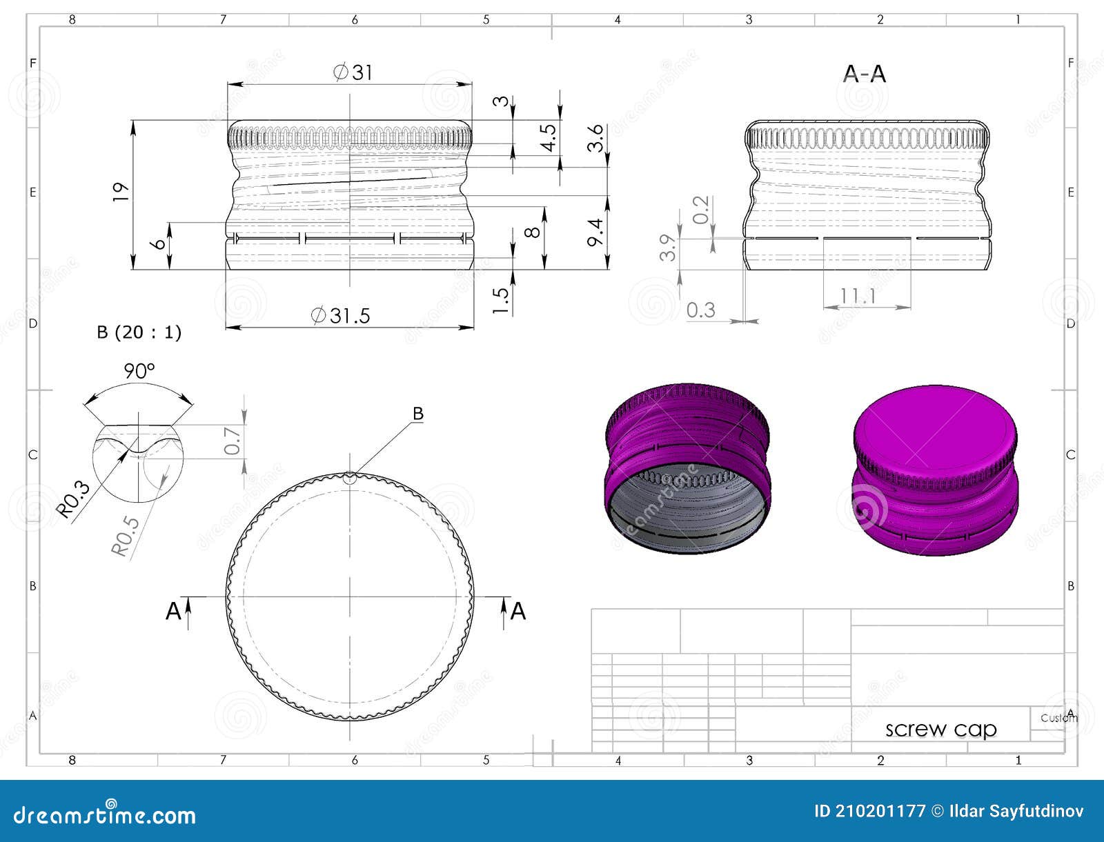 3d Illustration of Bottle Cap Stock Illustration - Illustration of ...