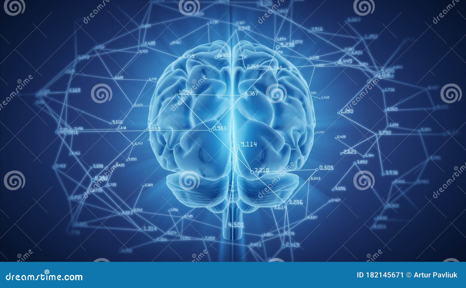 3d Render Brain with Computational and Mathematical Data Stock ...