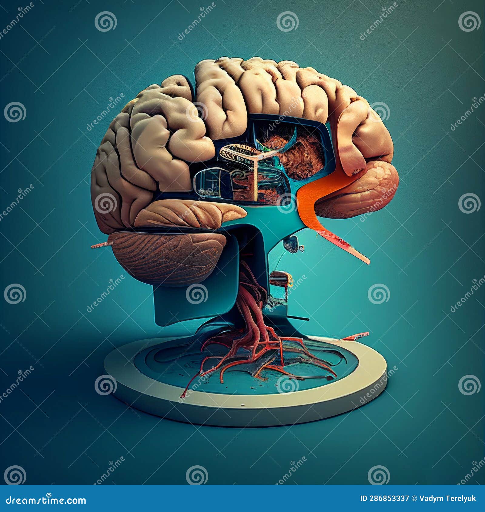 3D Illustration of Brain Working. Brain Development 3d Render ...