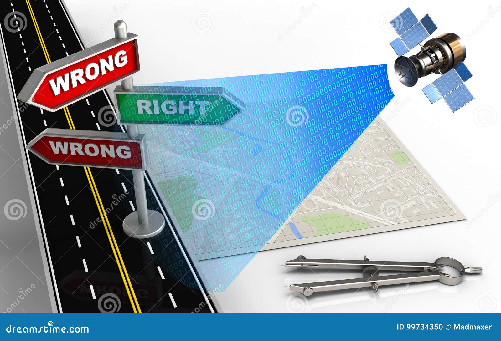 3d asphalt road stock illustration. Illustration of city - 99734350