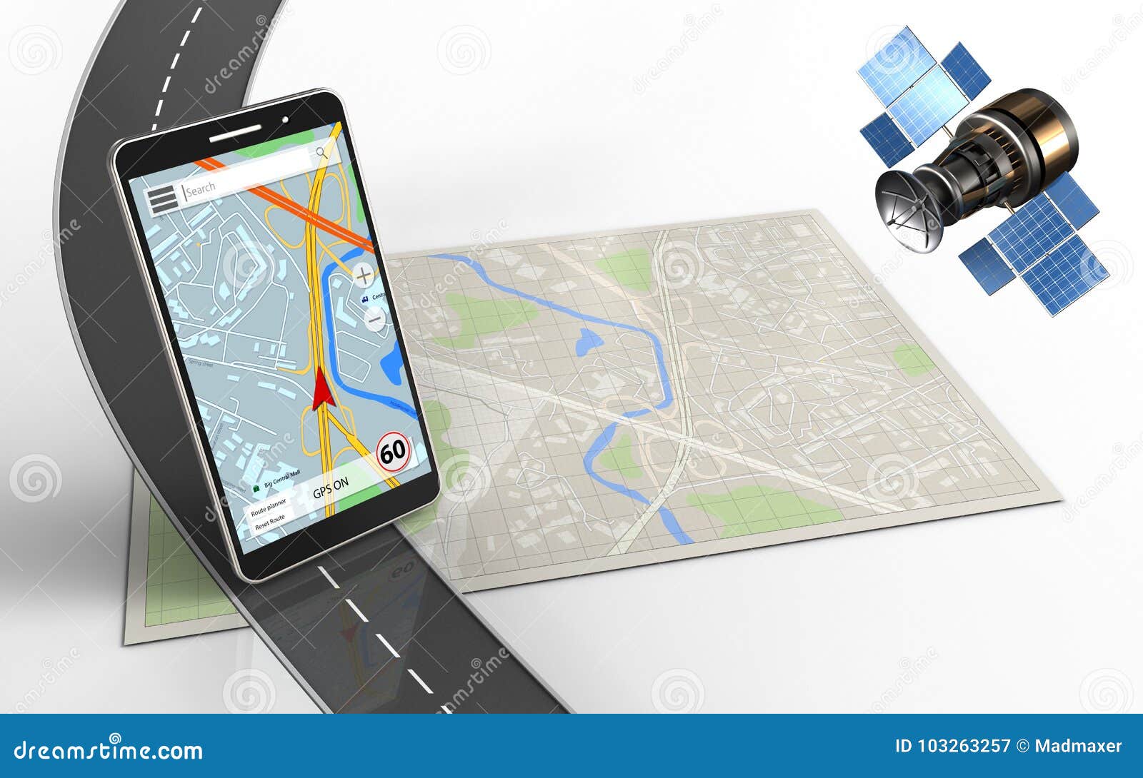 3d gps satellite stock illustration. Illustration of panel - 103263257