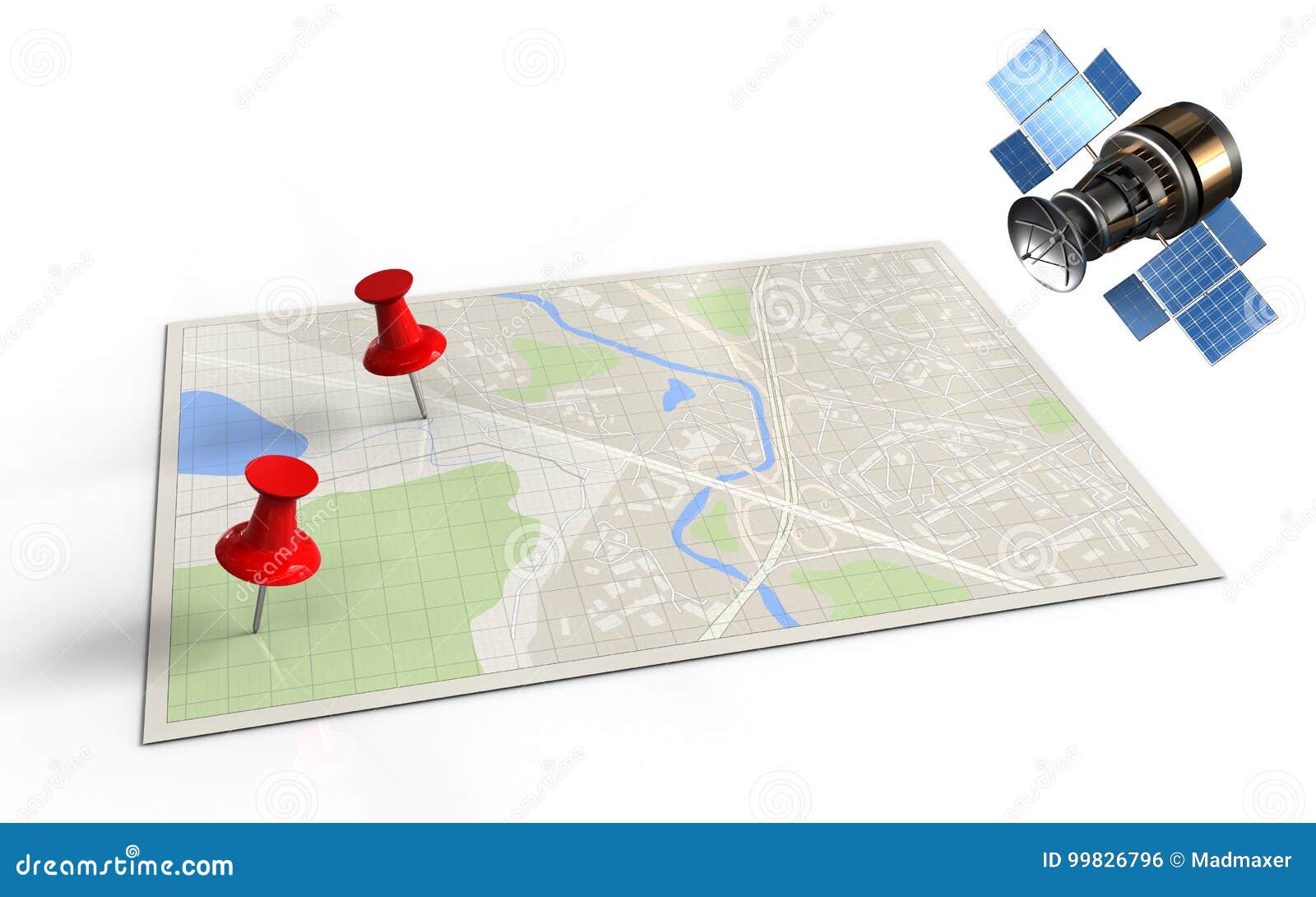3d bright map stock illustration. Illustration of paper - 99826796
