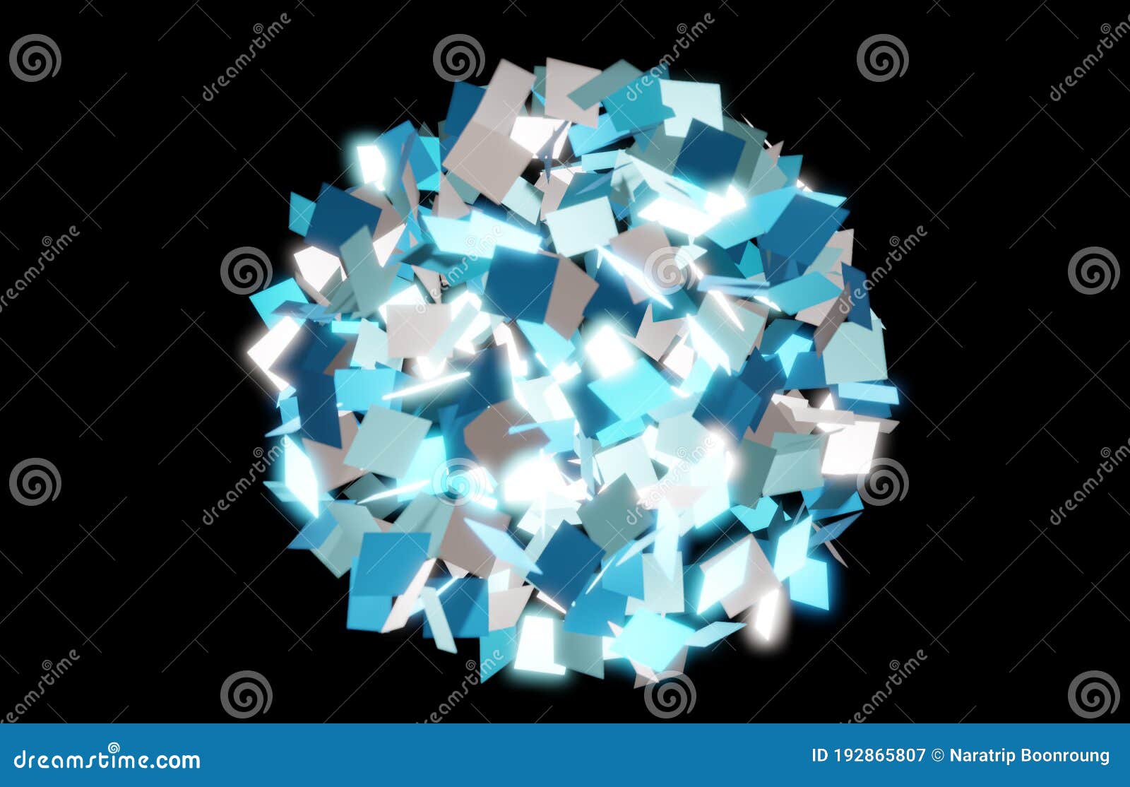 3d Illustration Broken Colorful Horizontal Background. Explosion ...