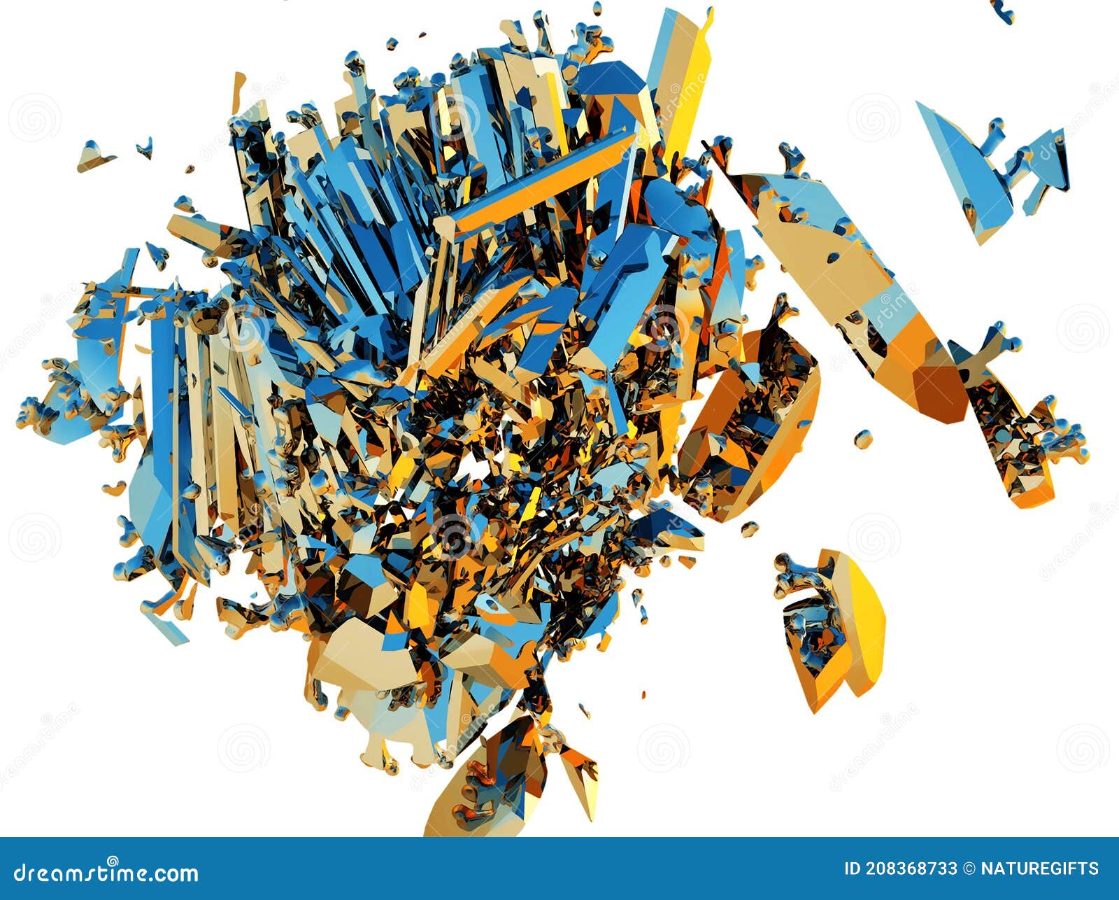 3D Broken Pieces Background Stock Illustration - Illustration of ...