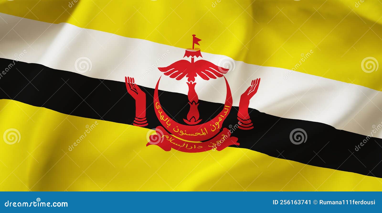 Brunei Waving Flag Background.3D Illustration of Brunei Flag Stock ...
