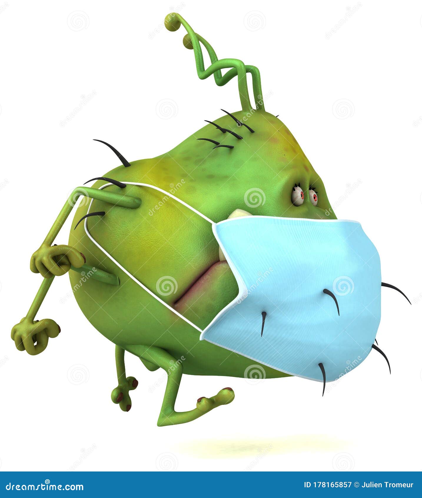 3D Illustration of a Bug Monster with a Mask Stock Illustration ...