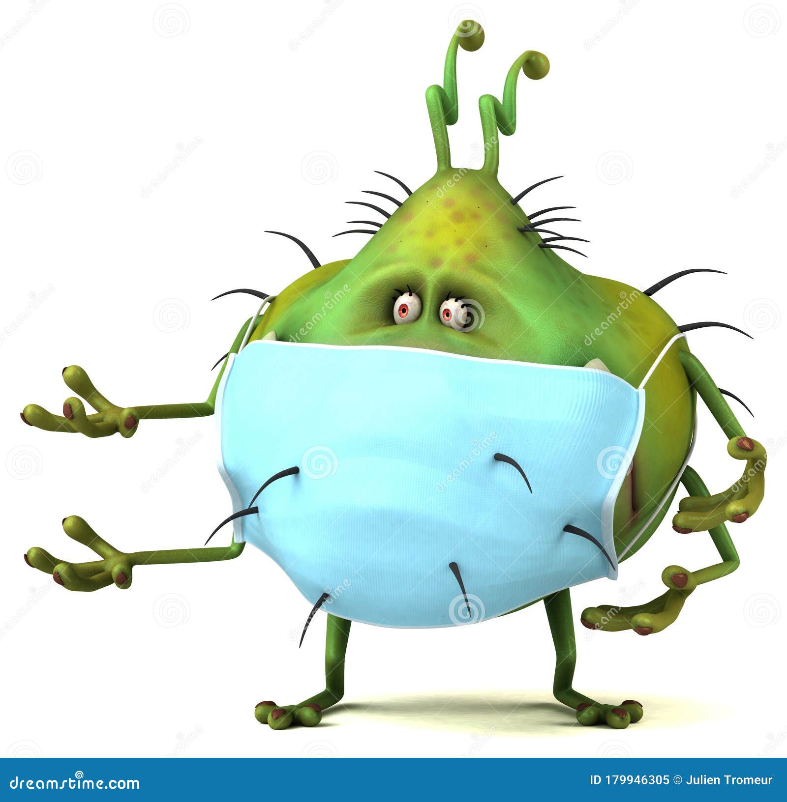 3D Illustration of a Bug Monster with a Mask Stock Illustration ...