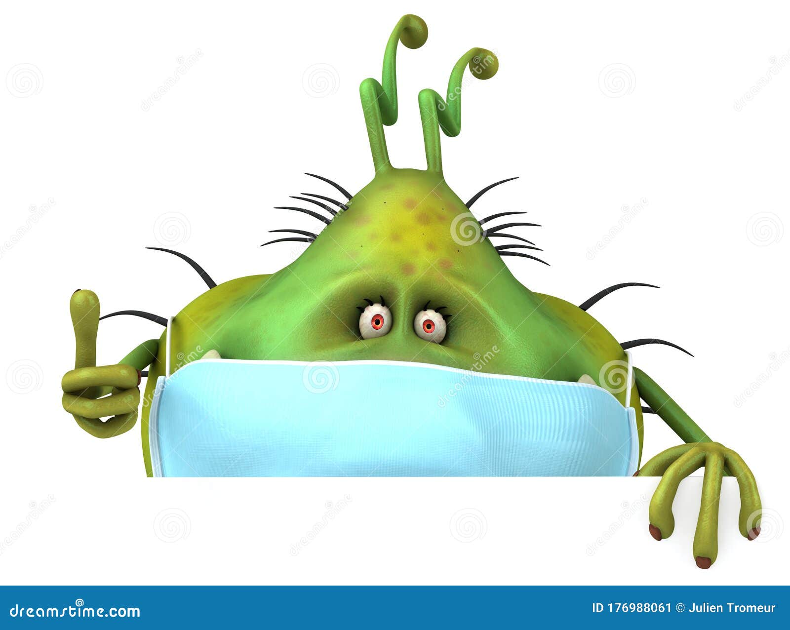3D Illustration of a Bug Monster with a Mask Stock Illustration ...