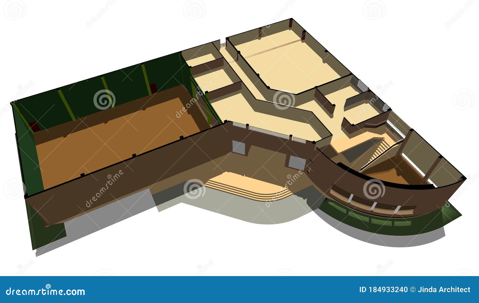 3D Illustration for Building Design Stock Illustration - Illustration ...