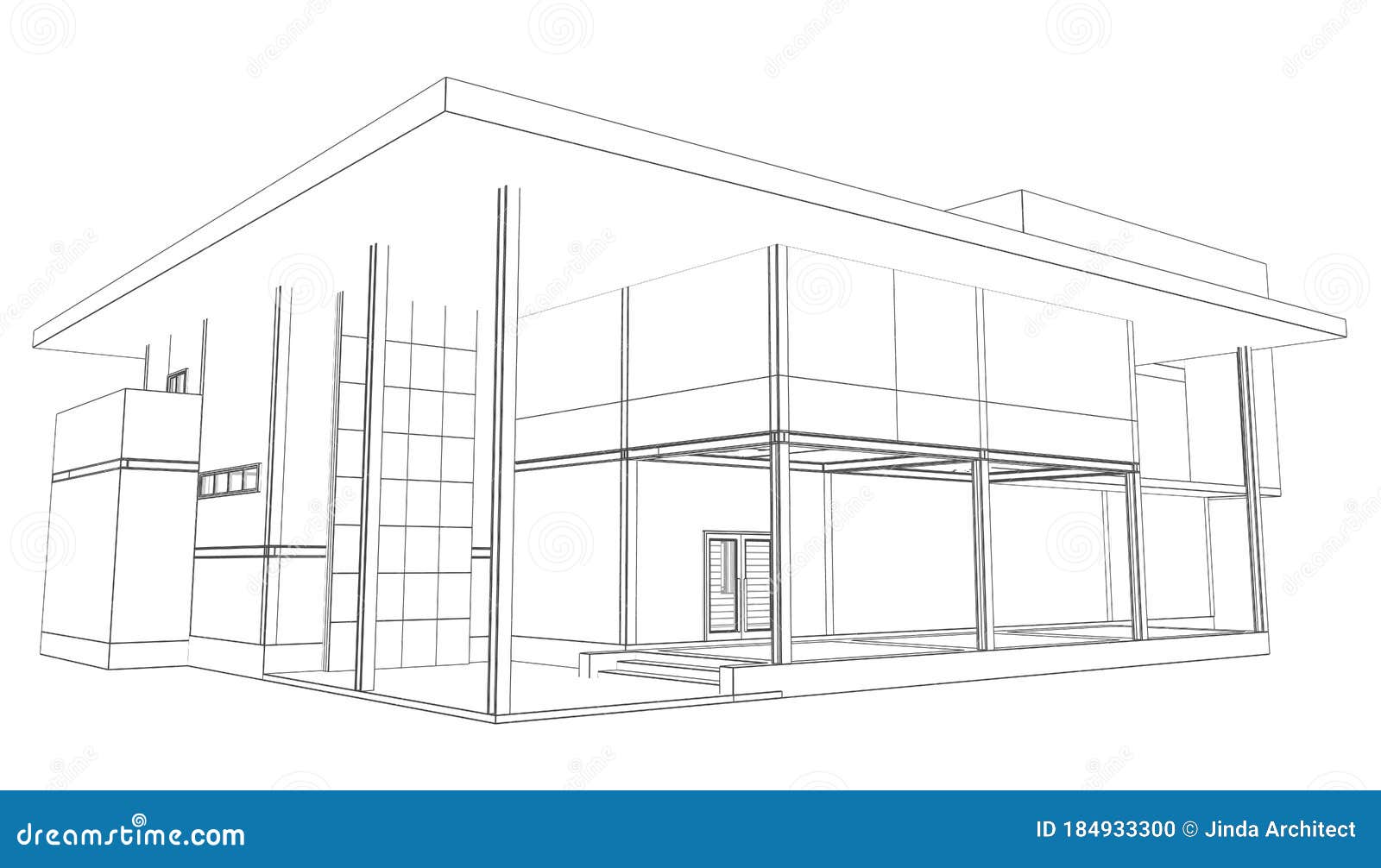 3D Illustration of Building Design Stock Illustration - Illustration of ...