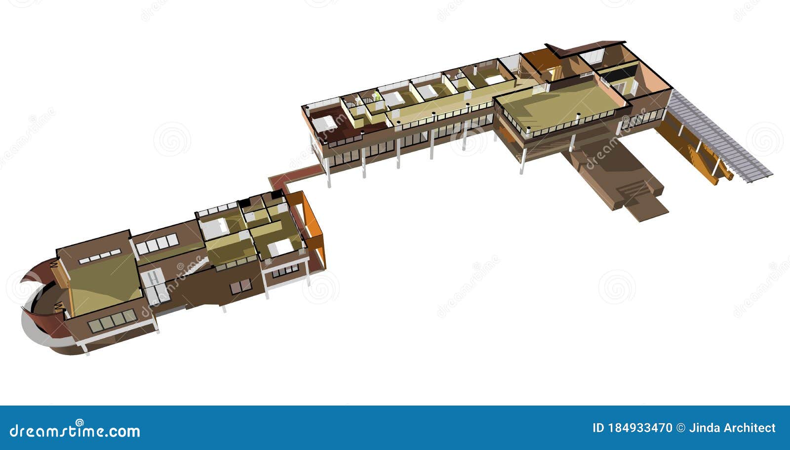 3D Illustration of Building Design Stock Illustration - Illustration of ...
