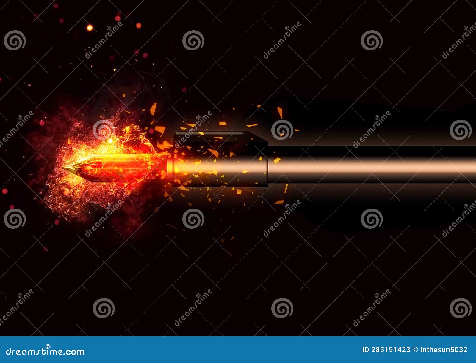 3d Illustration of a Bullet Fired from a Handgun Stock Illustration ...