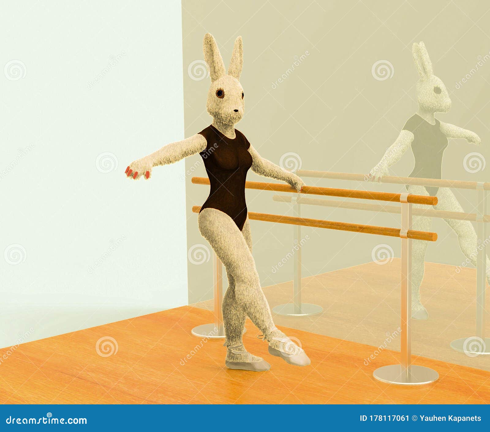 Bunny Ballerina Cartoon Vector Illustration | CartoonDealer.com #204479358