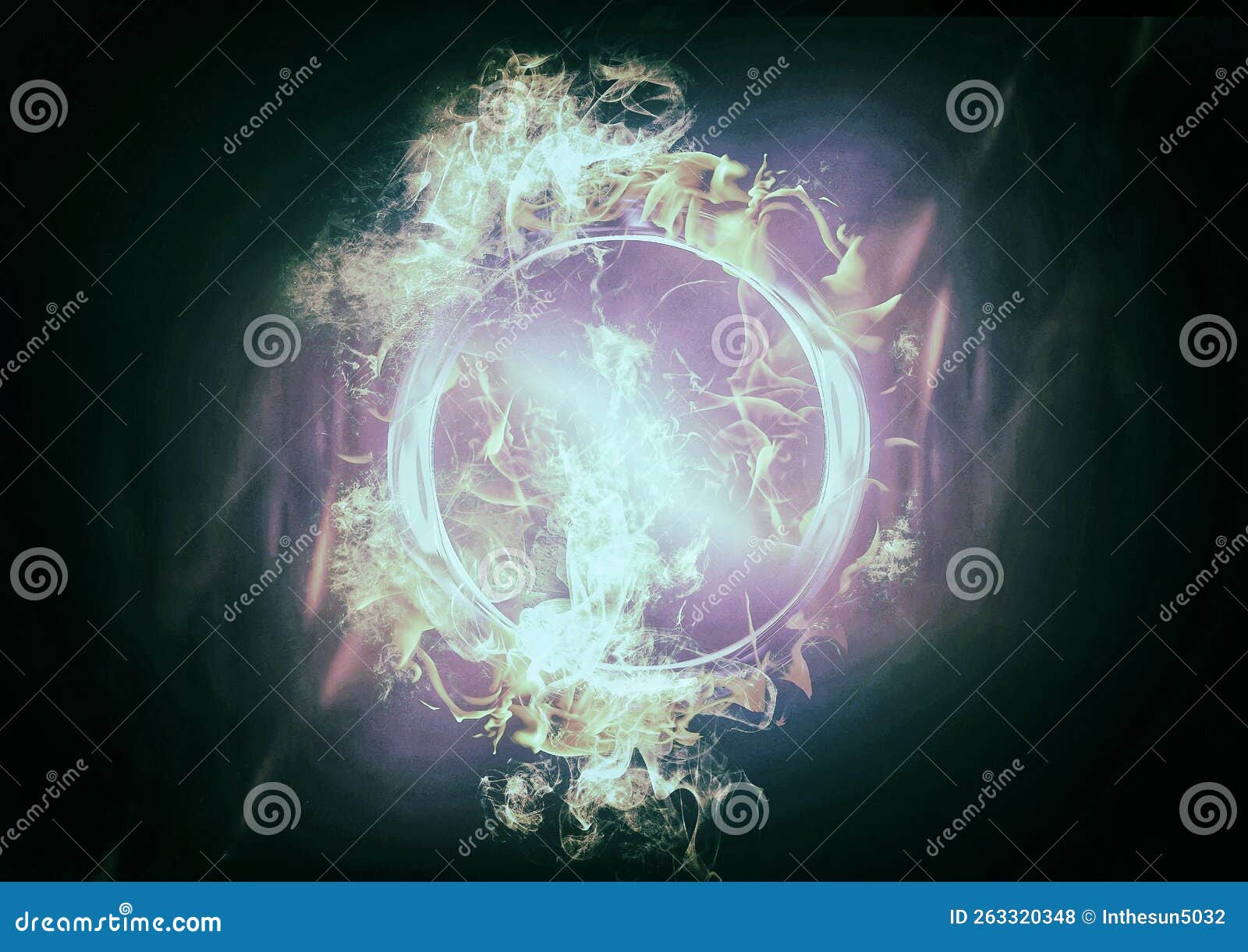 3d Illustration of Burning Fire Ring Stock Illustration - Illustration ...