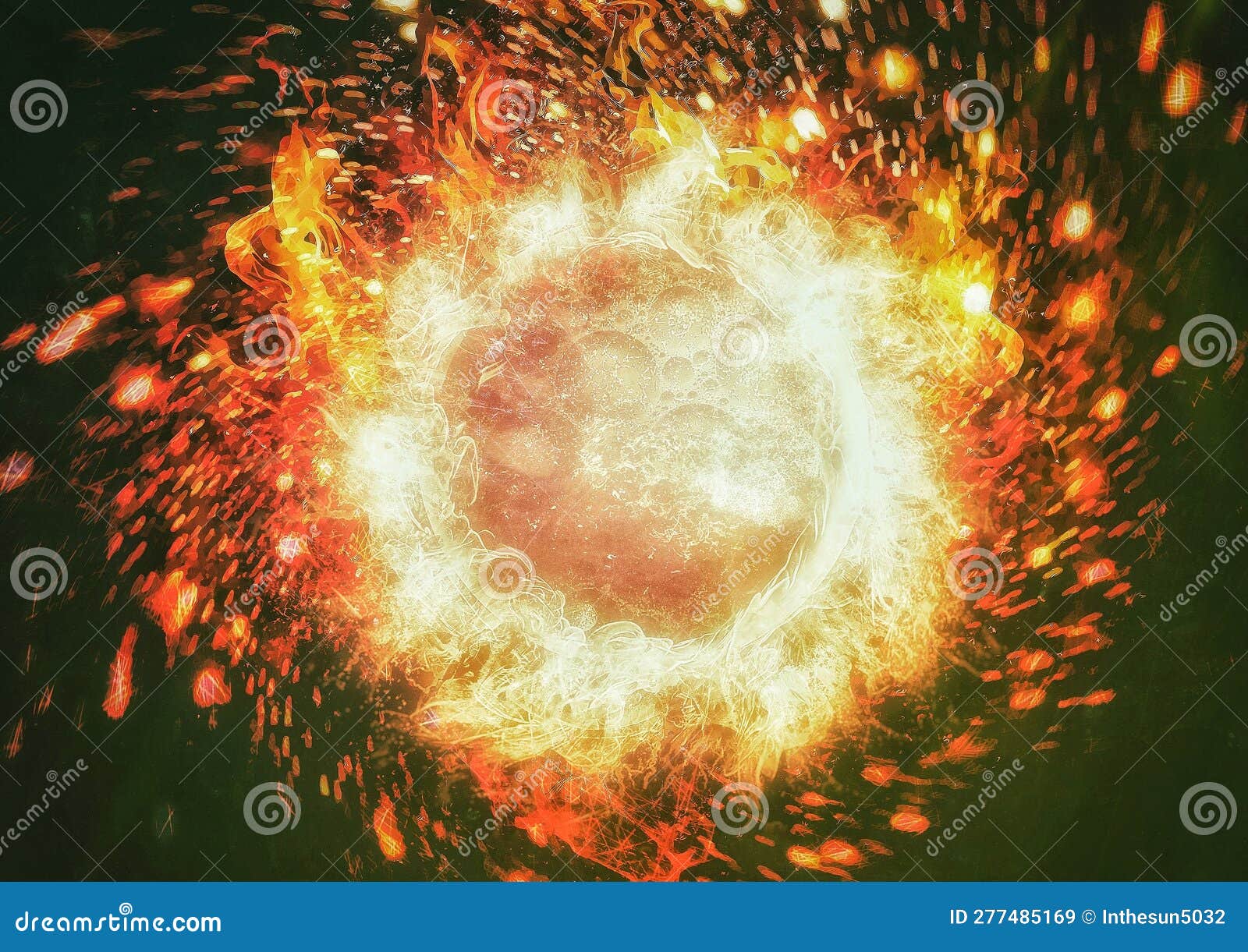 3d Illustration of Burning Fireball Stock Illustration - Illustration ...