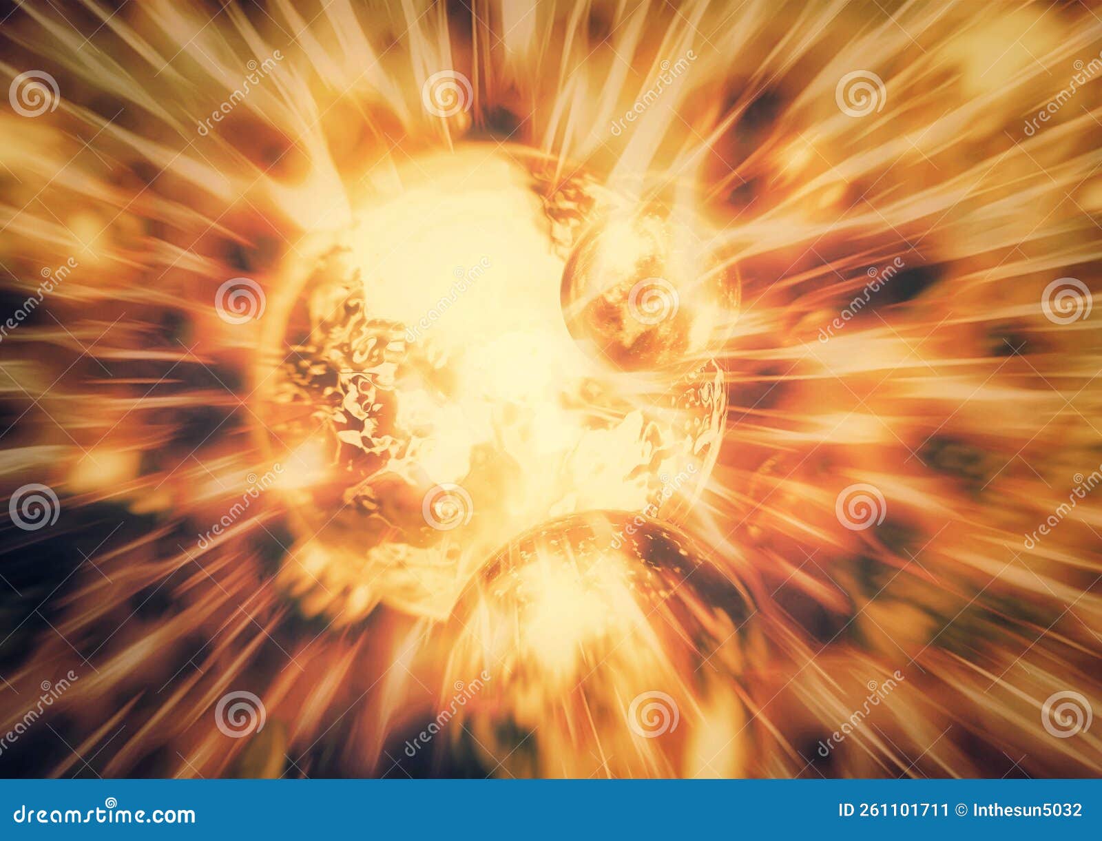 3d Illustration of a Burning Fireball Burning in the Dark Stock ...