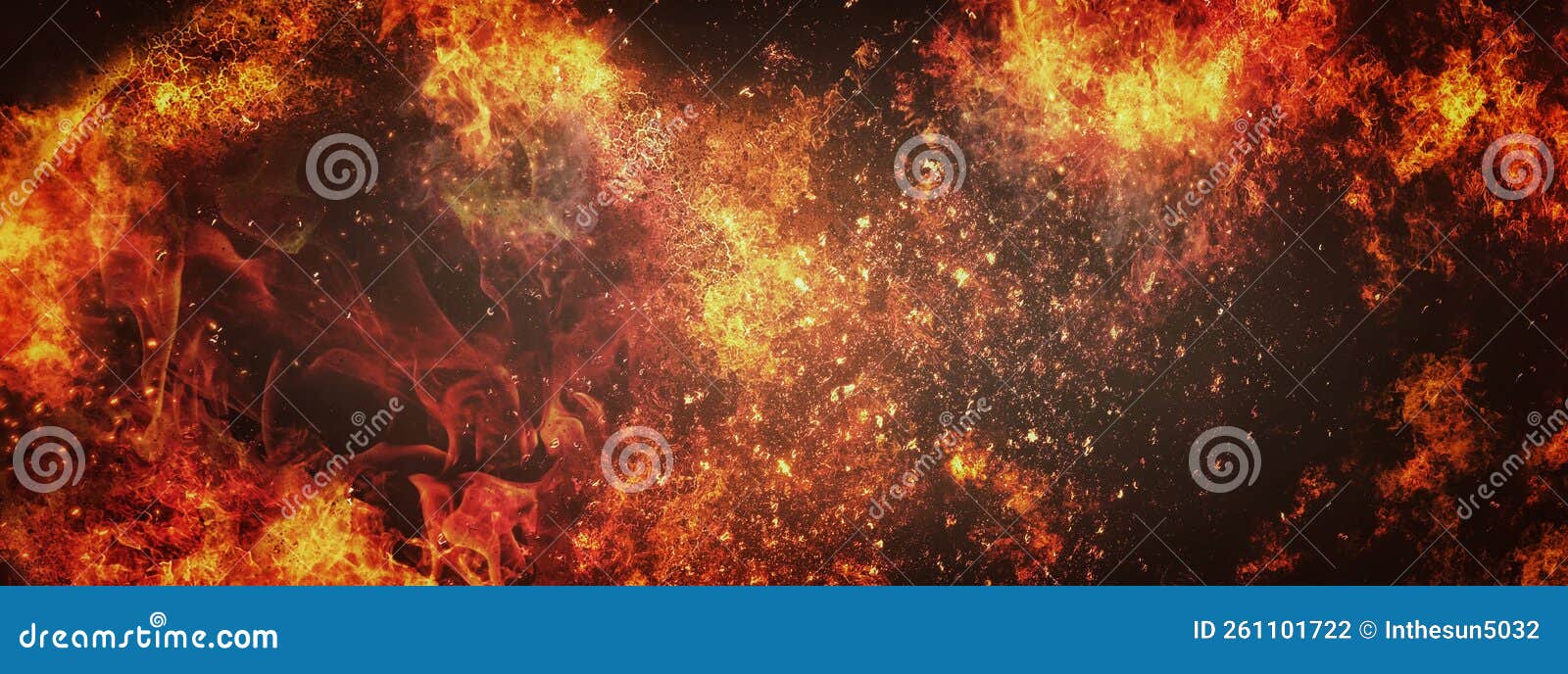 3d Illustration of a Burning Fireball Burning in the Dark Stock ...