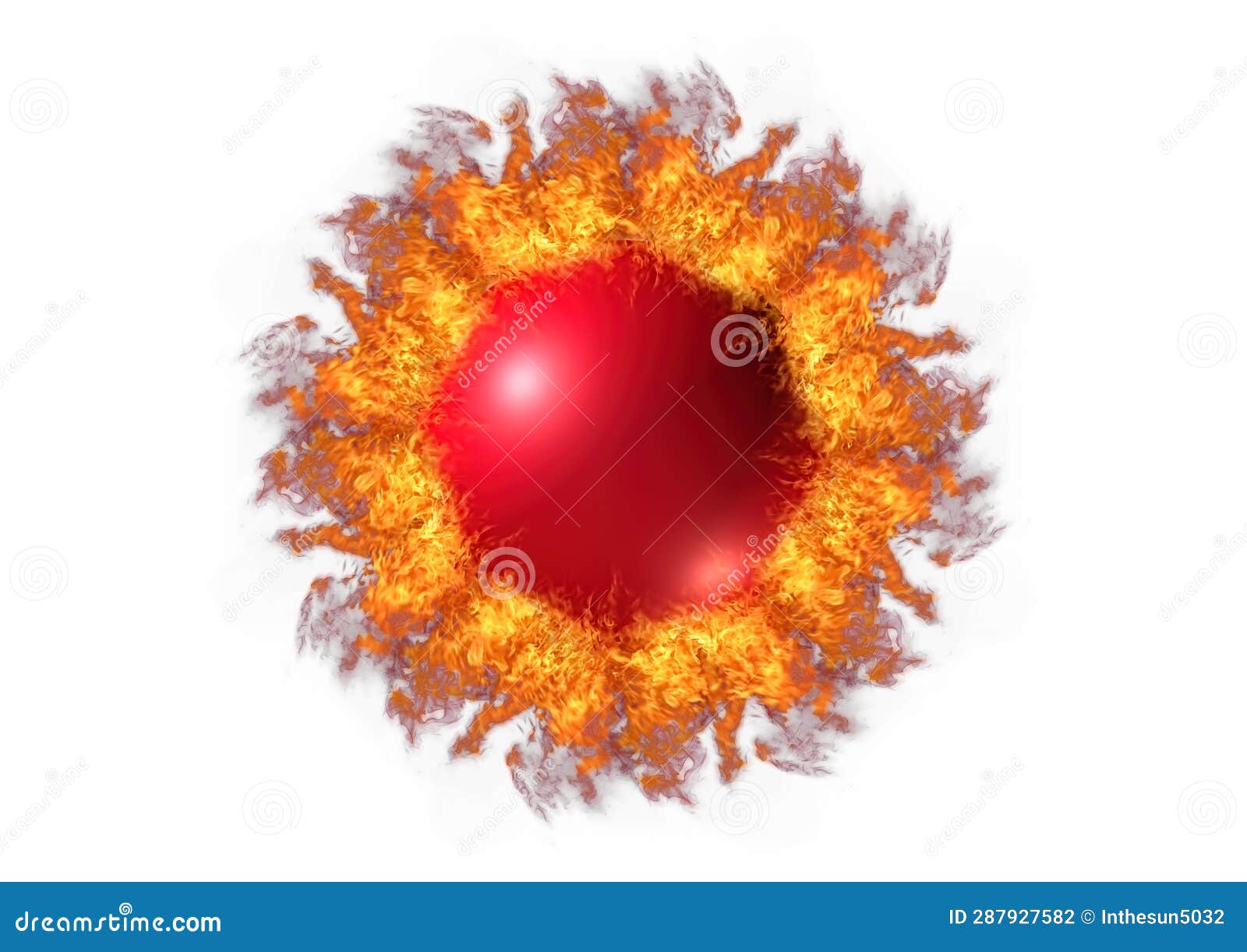 3d Illustration of Burning Red Ball Stock Illustration - Illustration ...