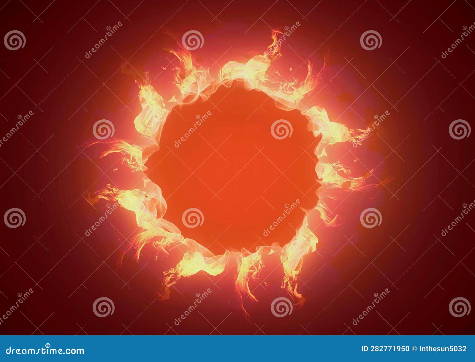 3d Illustration of a Burning Ring of Fire Stock Illustration ...